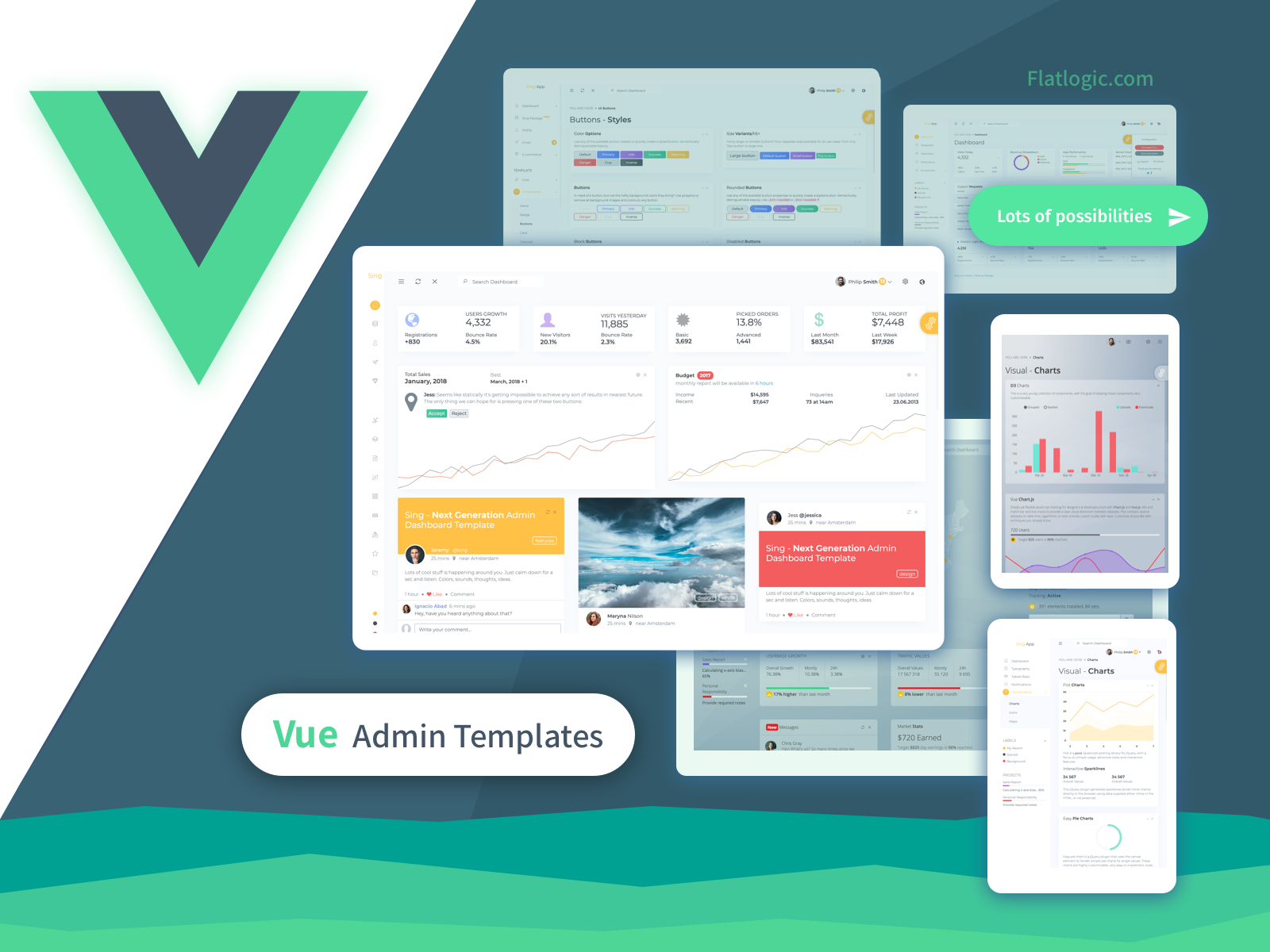  B Top 6 Vue Admin Templates Flatlogic Blog